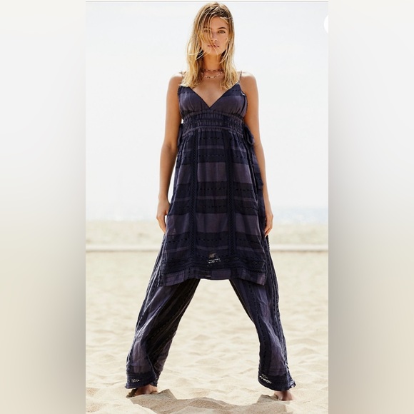 Free People | Other | Free People Blue Beach Set Pants And Top | Poshmark